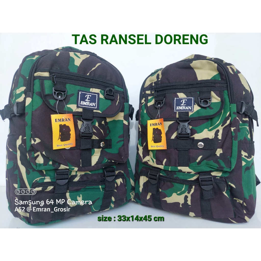 Jual Tas Ransel Doreng Tentara Ukuran Tanggung/Tas Ransel Pria Bahan ...