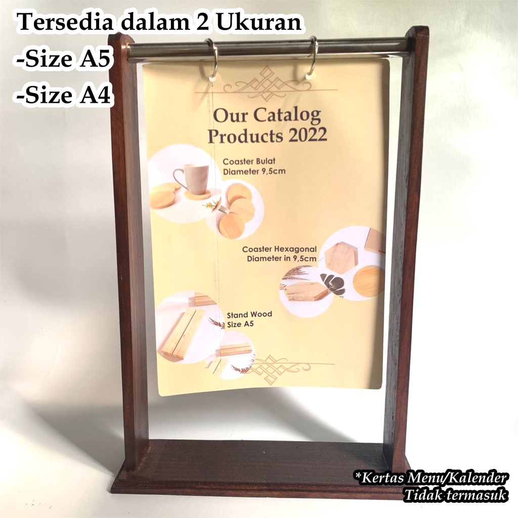 Jual Stand Menu Stainless Ukuran A5 Menu Stand Nomor Meja Stand Display ...