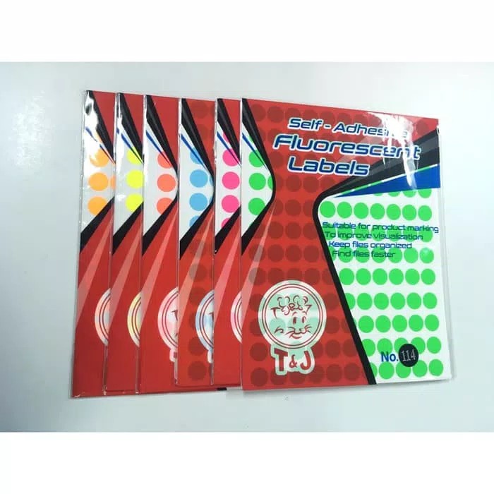 Jual T&J Labels WARNA (FLUORESCENT) 114 | Shopee Indonesia
