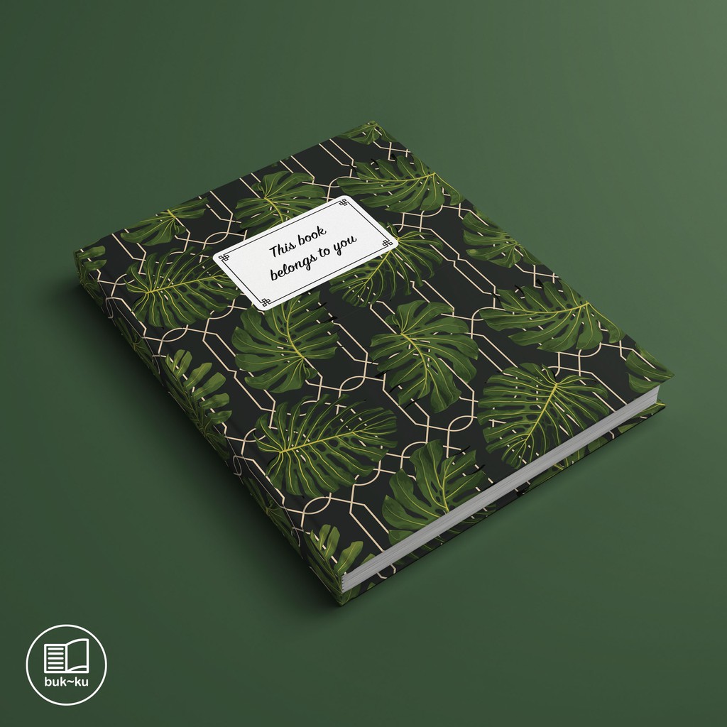 Jual buku custom catatan motif daun elegan notebook kuliah sekolah ...