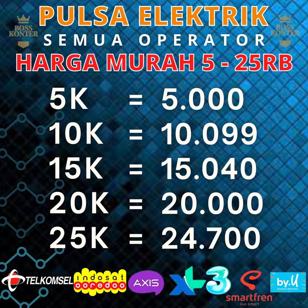 Jual MURAH!!! PULSA REGULER ALL OPERATOR 5000 - 25000 TELKOMSEL INDOSAT ...