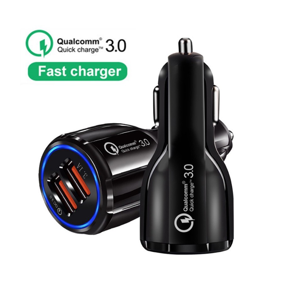 Jual 2 Ports Mini USB Car Charger Qualcomm Quick 3.0 | Shopee Indonesia