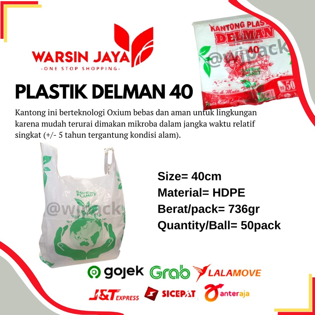 Jual KRESEK RAMAH LINGKUNGAN DELMAN UK 40-SNI/KANTONG PLASTIK DELMAN ...