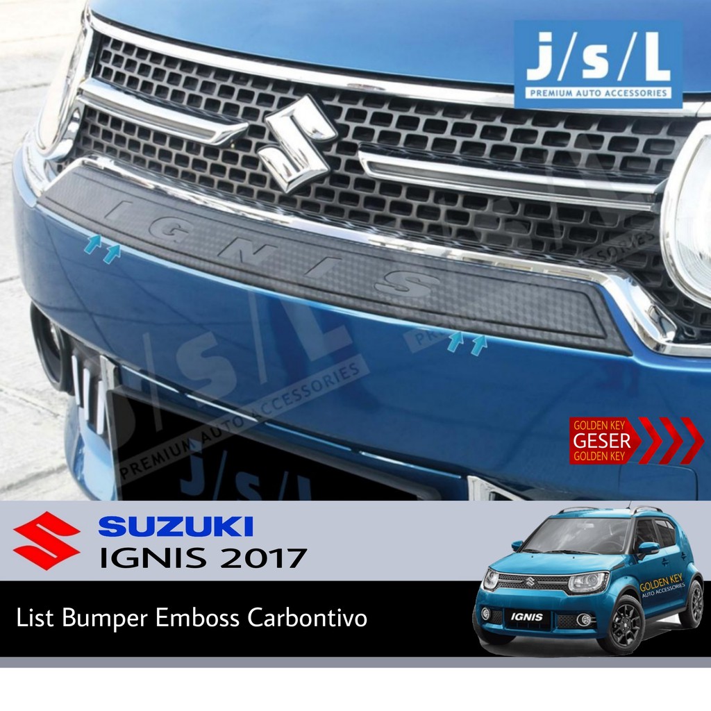 Jual JSL List Bumper Depan Ignis 2017 Front Bumper Cover Emboss ...