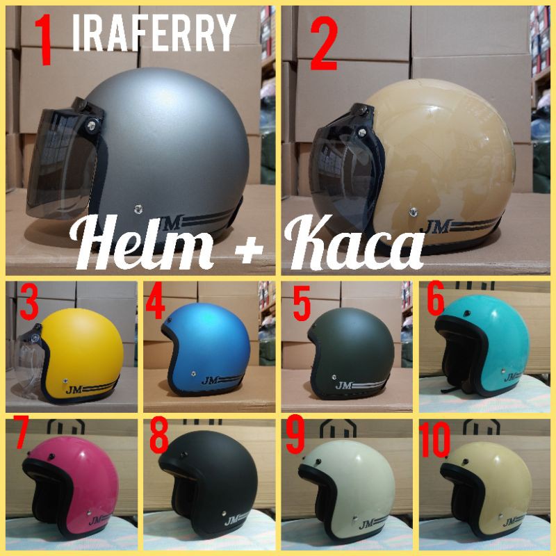 Jual Helm bogo murah dewasa SNI merek JM helm sama kaca | Shopee Indonesia