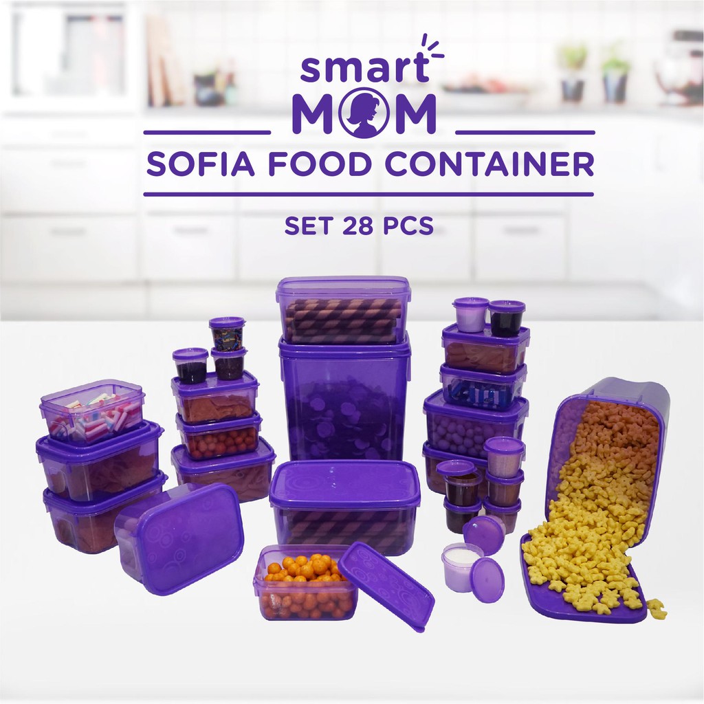Jual Smart Mom Sofia Food Container set 28 pcs | Shopee Indonesia