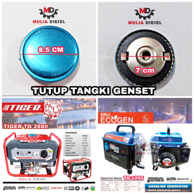 Jual Tutup Tangki Bensin Genset Generator 2 TAK 4 TAK 800 1500 WATT ...