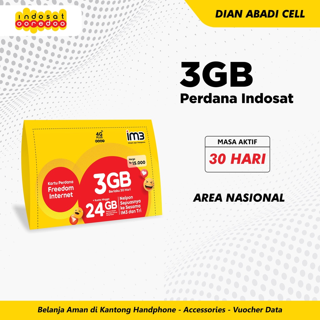 Jual Perdana Indosat 3GB 30 Hari | Shopee Indonesia