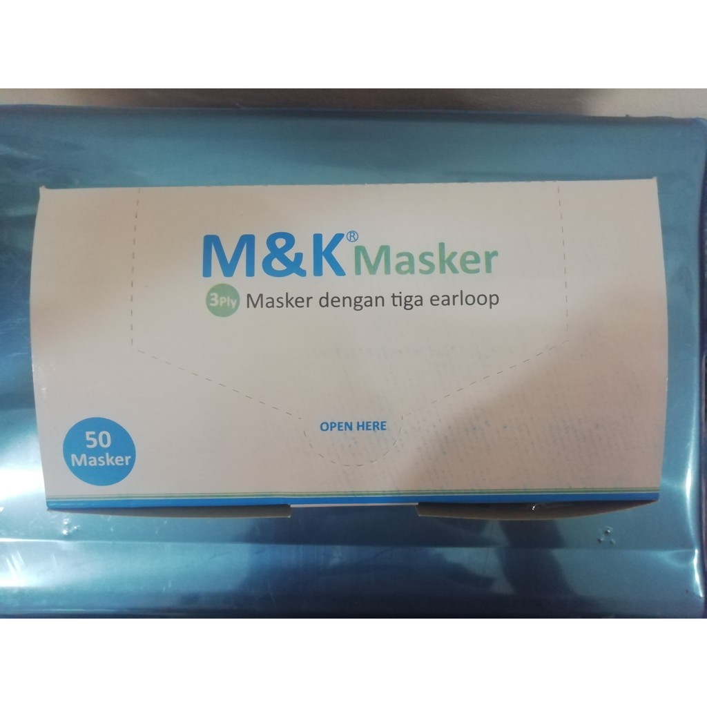 Jual Masker 3Ply Medis M&K Disposable Surgical Mask 1 Karton(40 Box ...