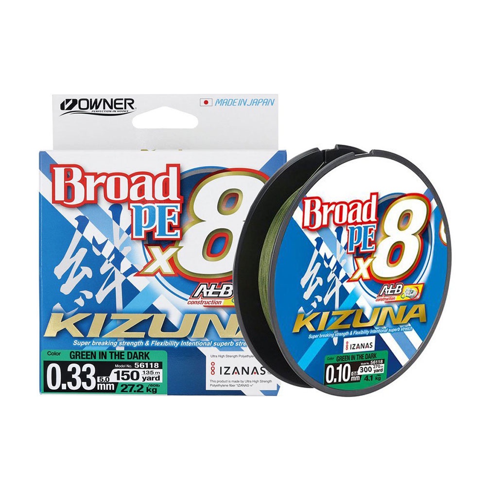 Jual Owner Kizuna Broad X8 Line Braid Senar PE Kuat Made In Japan Green Mancing Laut Kuat ...