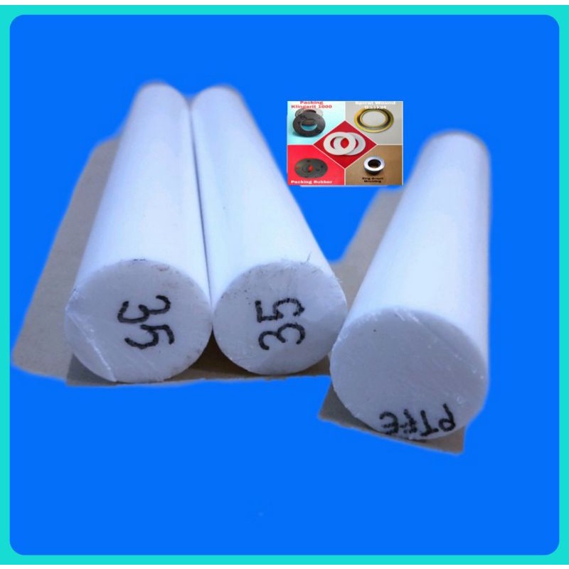Jual PTFE Rod ( Teflon Batangan ) Tebel 20mm x 10CM | Shopee Indonesia