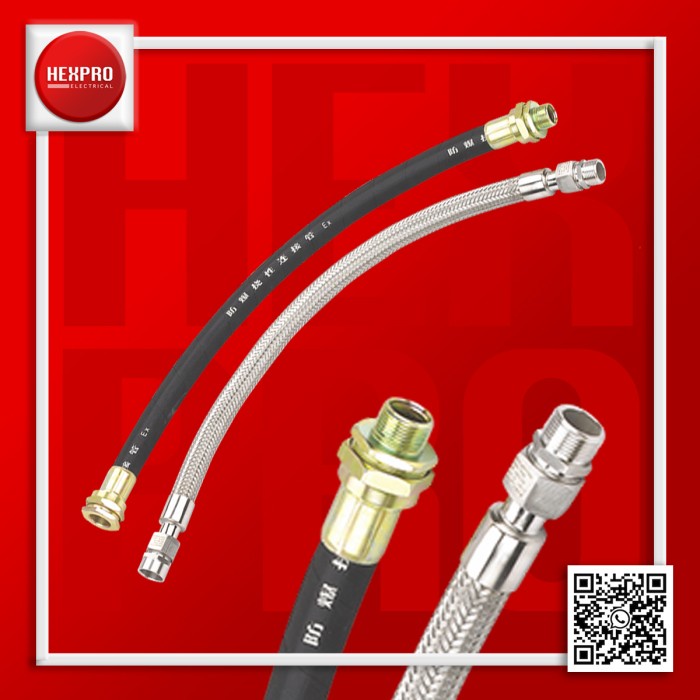 Jual Flexible Conduit Explosion Proof HELON BNG g15 x 1000 BG1/2 G1/2 ...