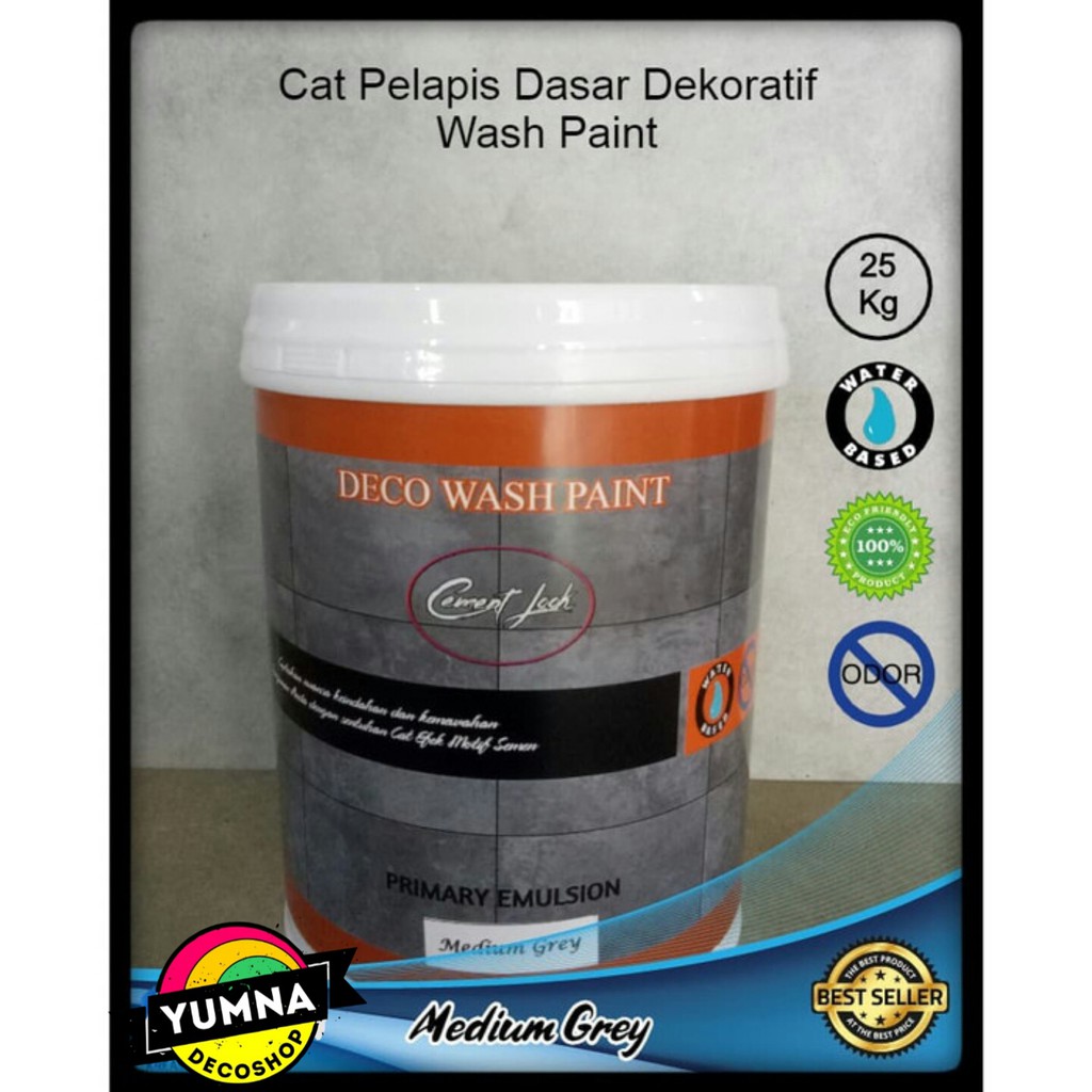 Jual Deco Wash Paint Cat Emulsi Primer Medium Grey Kemasan 30Kg ...