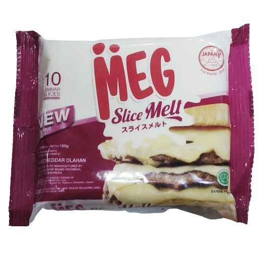 Jual MEG CHEESE Keju Cheddar Slice Melt 20 Lembar Halal- | Shopee Indonesia