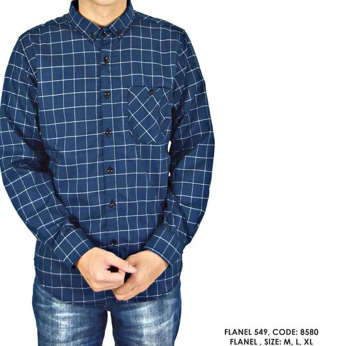 Jual Appap698- Baju Kemeja Panjang Kerja Kantor Flanel Flannel Kotak ...