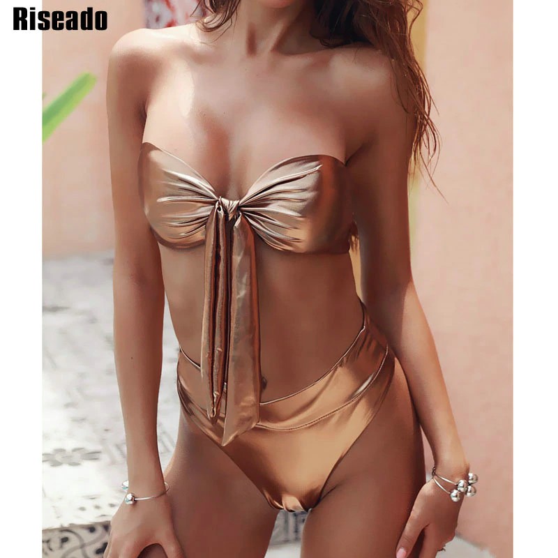 Jual Import Riseado Sexy High Waisted Bikinis 2020 Bandeau Swimwear