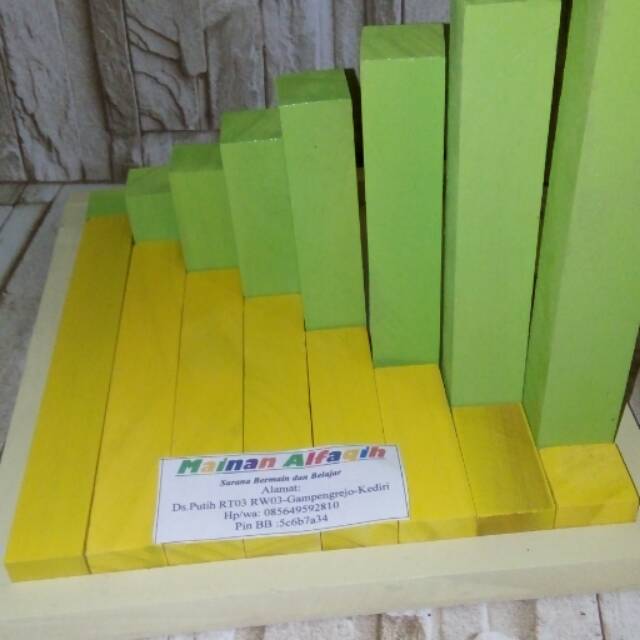 Jual Mainan kayu- mainan anak edukatif- mainan balok ukur warna ...