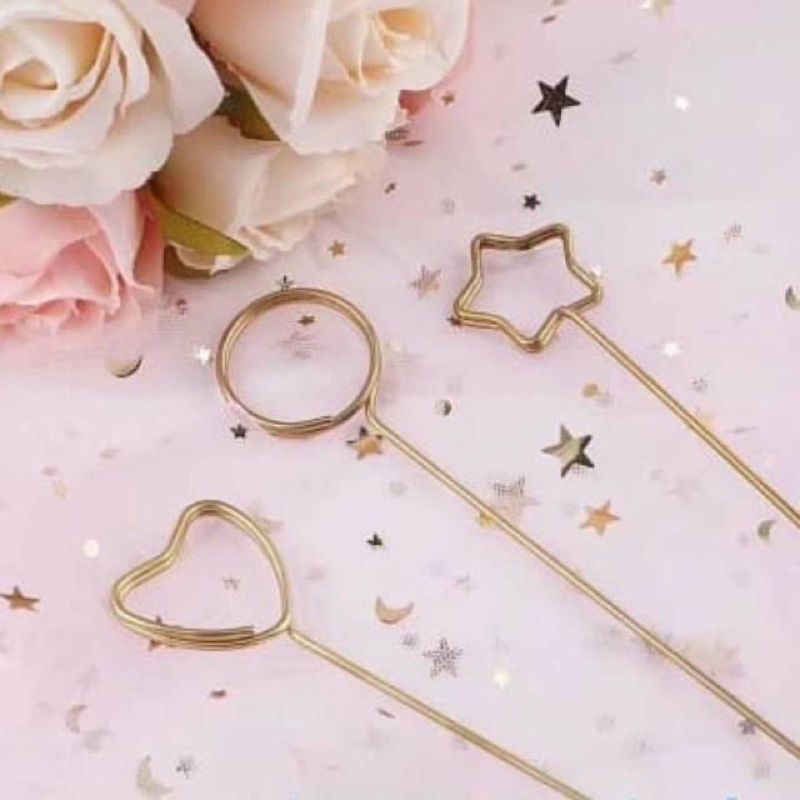 Jual Klip Kartu ucapan / stick kartu ucapan besi / hiasan bunga ...