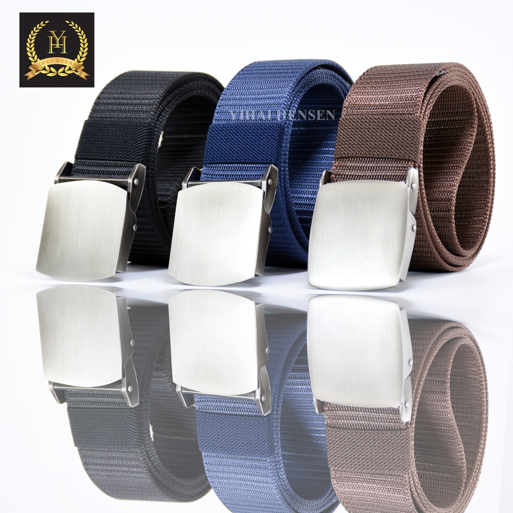 Jual [Y&H] Ikat Pinggang Pria Canvas Kain Nylon Men Belt Fashion Sabuk Pria Nylon Buckle Logam ...