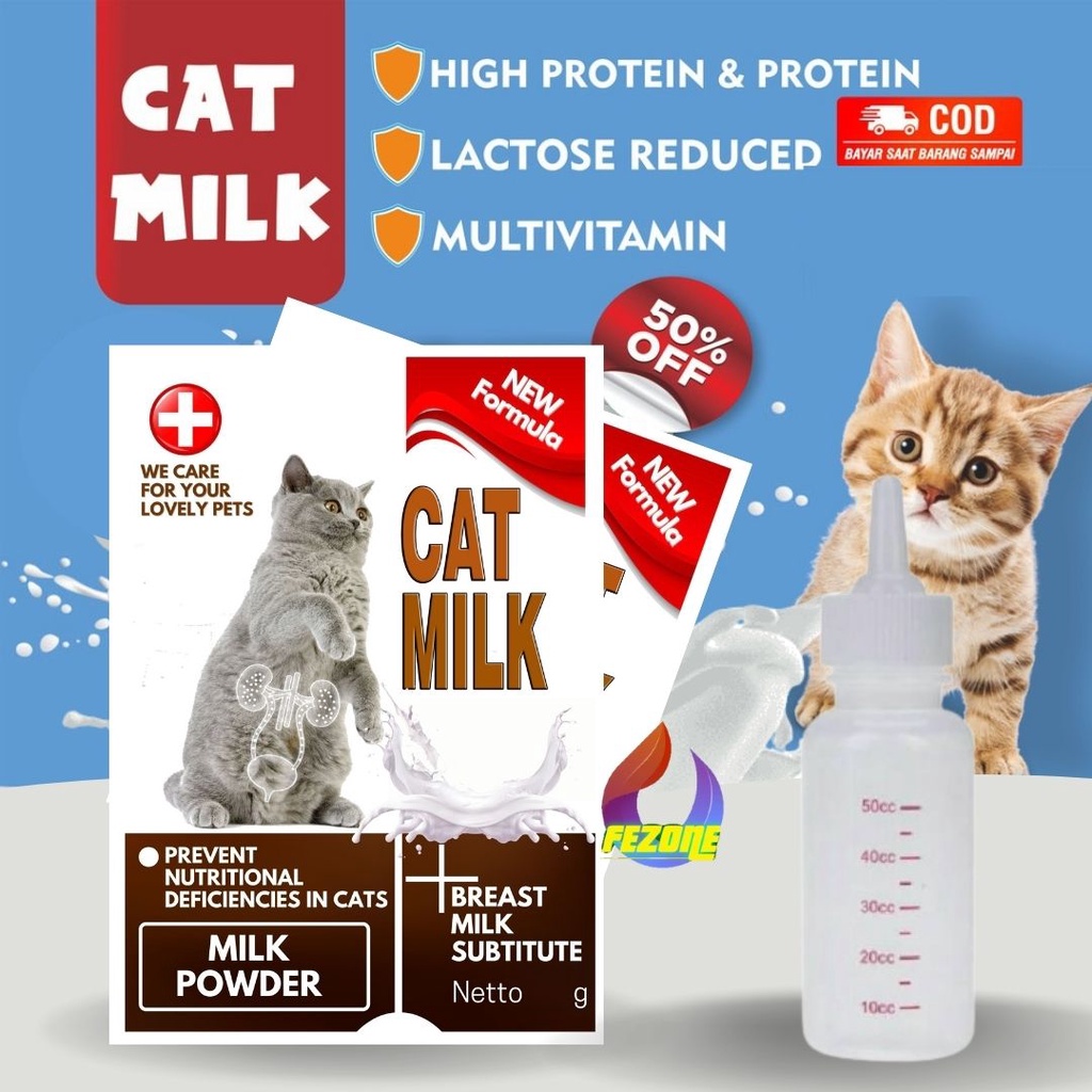 Jual Set Botol Dot Susu & Susu Kucing Sachet 20gram CAT MILK Susu Anak ...
