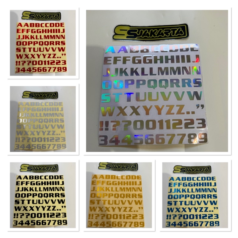Jual STIKER STICKER ABJAD ANGKA HURUF SET STICKER CUTTING | Shopee ...
