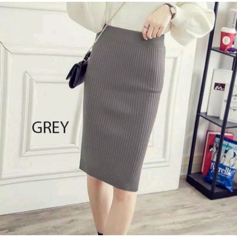 Jual ROK RAJUT KOREA | ROK RAJUT SPAN PENDEK | MIDI SKIRT PREMIUM | ROK ...