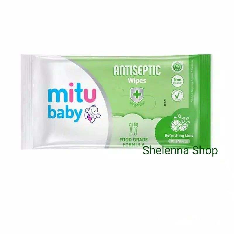 Jual Mitu baby Antiseptic Antiseptik 10 | 4 sheet tisu basah travel ...