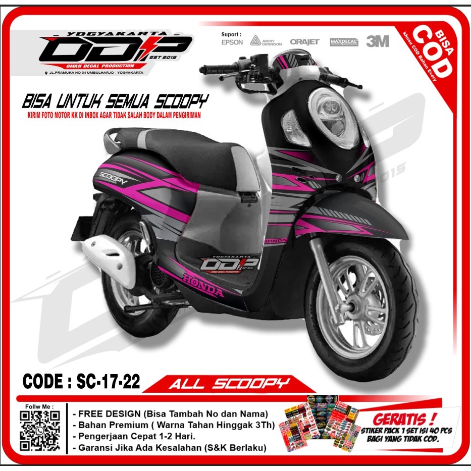 Jual VARIASI AKSESORIS STIKER DECAL SCOOPY FULL BODY DEKAL STRIPING ...
