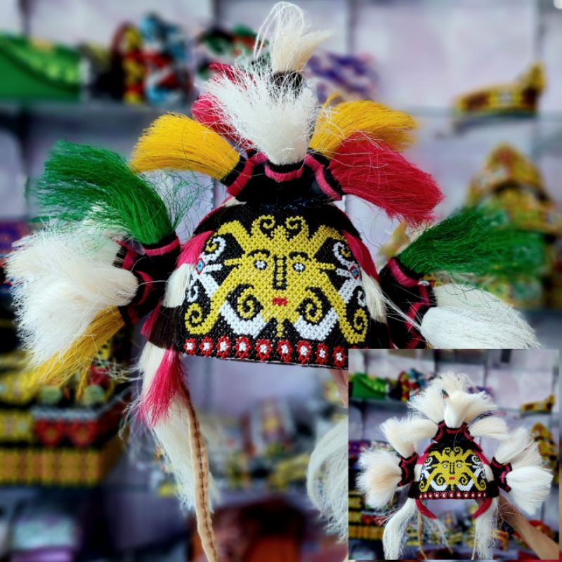 Jual Bluko/Topi Bulu/ Hiasan Kepala Dayak Kalimantan Pria Dewasa ...