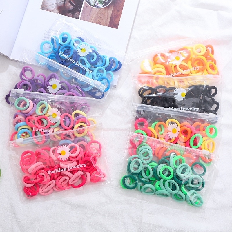 Jual K004 Karet Donut 50 pcs per pack ikat rambut warna warni | Shopee ...