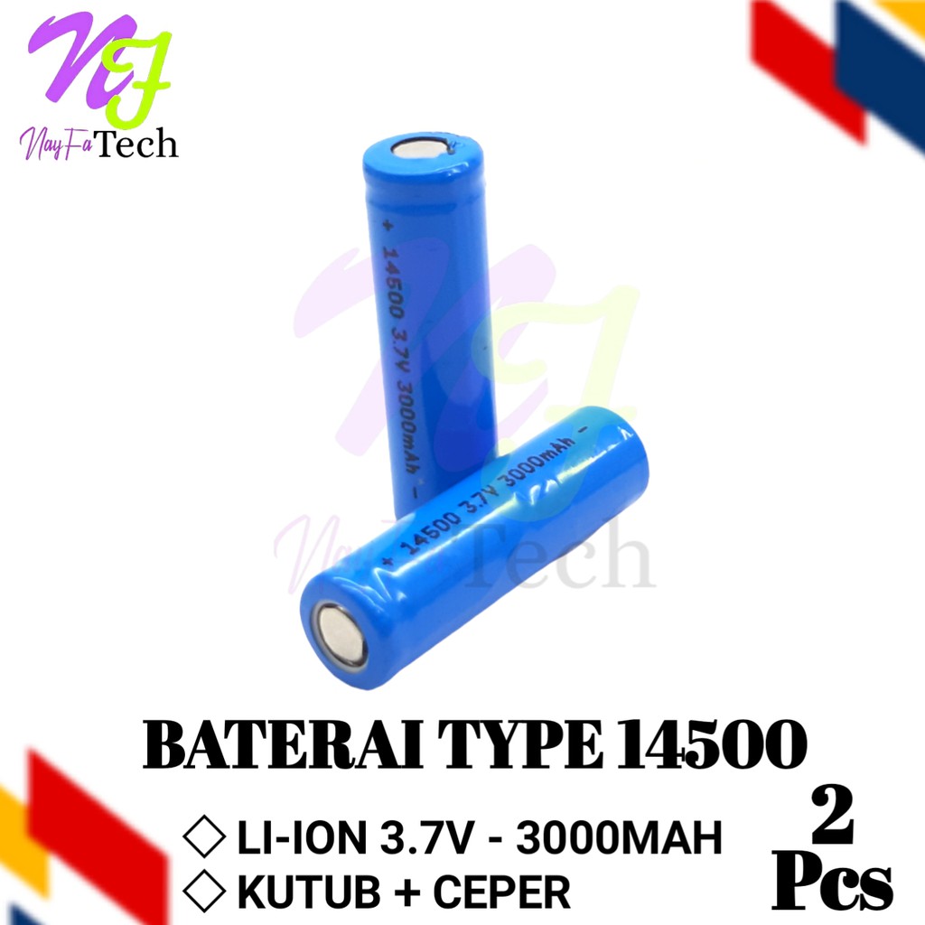 Jual Baterai/Batre Cas Senter Swatt Alat Cukur Elektrik Type 14500 Li ...