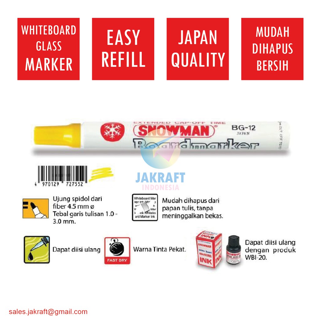 Jual (1 Pcs) Spidol Papan Tulis Whiteboard White Glass Board Marker ...
