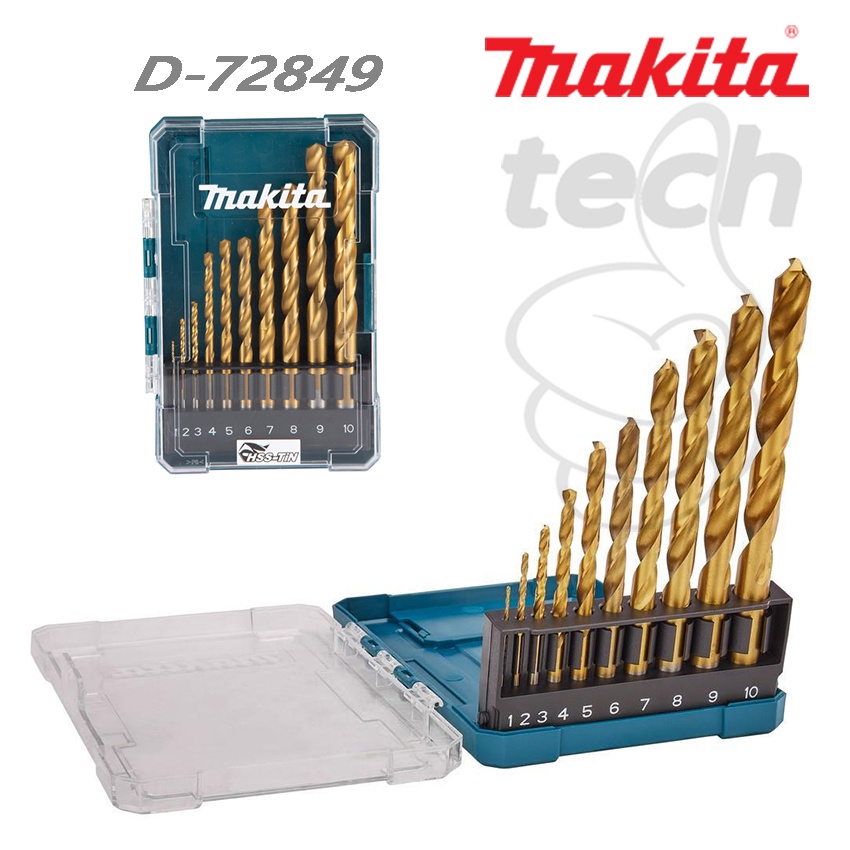 Jual Mata Bor Besi Set Metal Steel Drill Bit Makita HSS TiN D-72849 ...