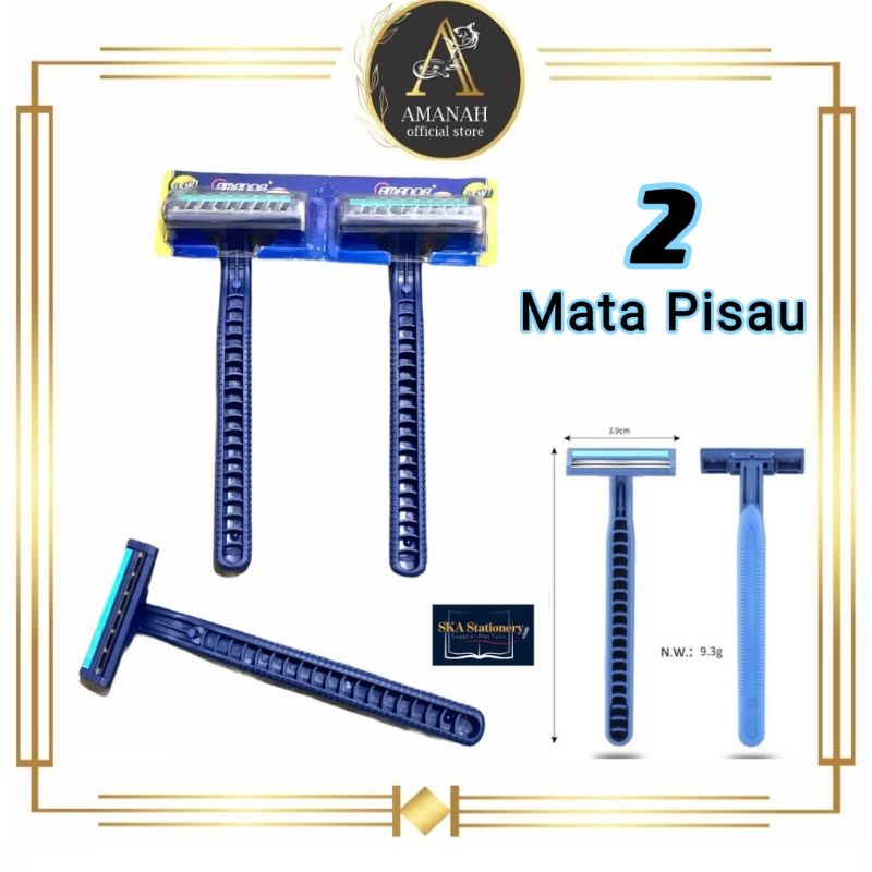 Jual Alat Cukur / Pisau Cukur / Cukuran Kumis Jenggot 2 Mata Silet Biru ...