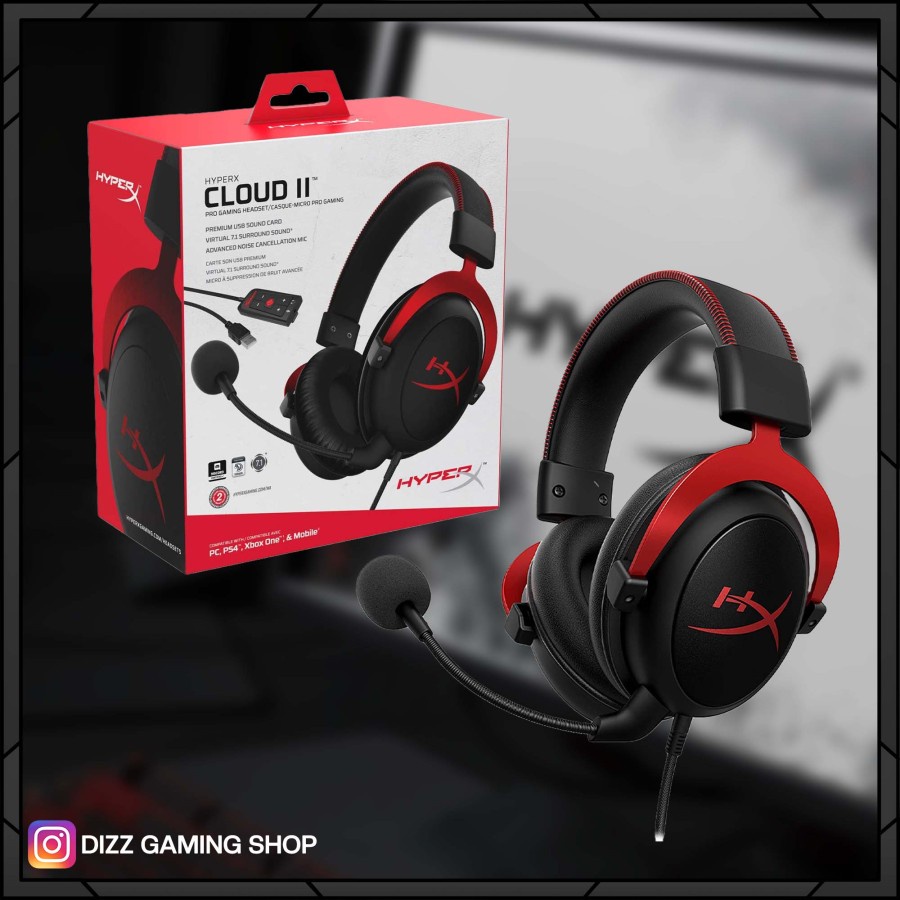 Jual HyperX Cloud II - Pro Gaming Headset (Gun metal & Red) | Shopee ...