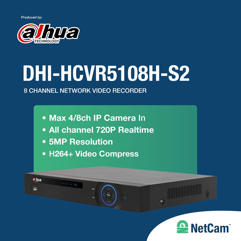 Jual DAHUA DVR DHI-HCVR5108H-S2 8 CHANNEL UP TO 5MP (STOK LAMA ...