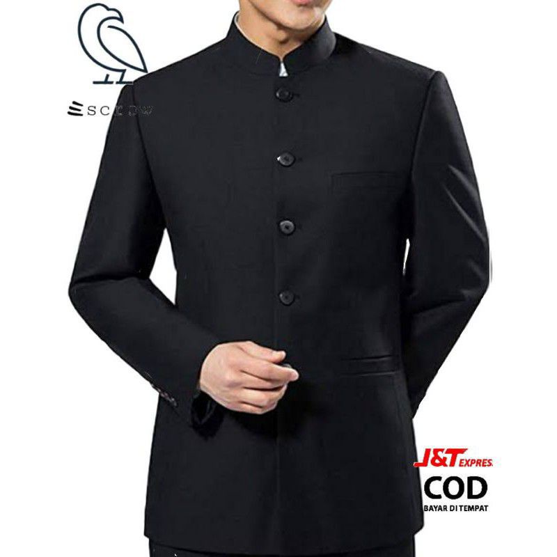 Jual jasko Mandarin item/merah putih tanpa busa dan puring | Shopee ...