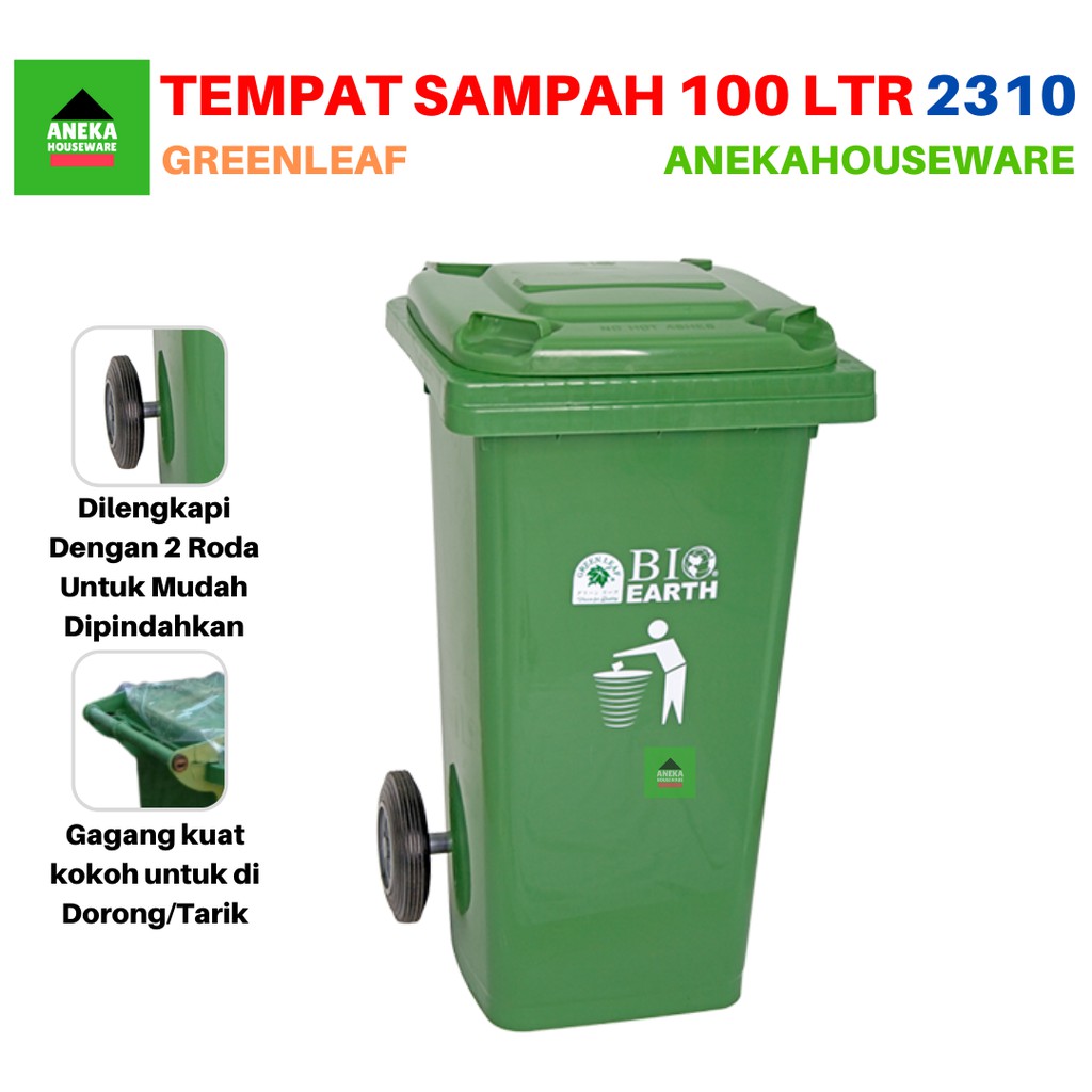 Jual Tempat Sampah Bio Dust Bin 100 Liter 2310 Green leaf KHUSUS KARGO ...