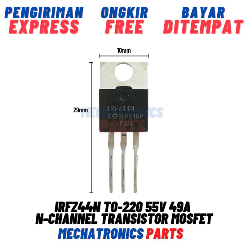 Jual IRFZ44 IRFZ44N TO 220 55V 49A N CHANNEL TRANSISTOR MOSFET | Shopee Indonesia