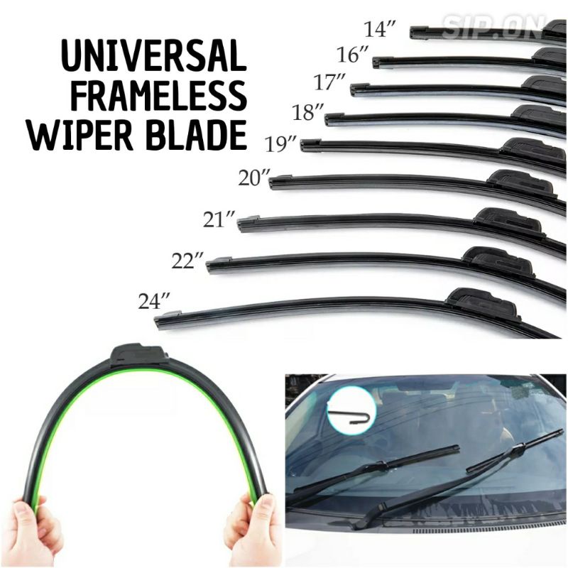 Jual Wiper Mobil Frameless Universal Wipper Kaca Soft Blade Pisang Full Karet 1pcs | Shopee ...