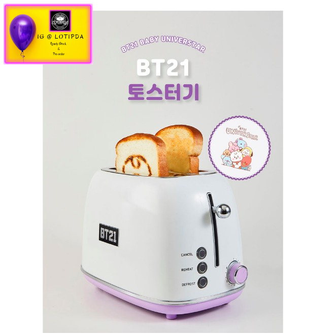 Jual BT21 Toaster maker 2 Slice Toasters Stainless Steel Toaster Evenly ...