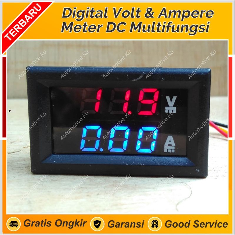 Jual DIGITAL VOLTMETER / VOLT + AMPERE METER 2 IN 1 MULTIFUNGSI 12V DC ...