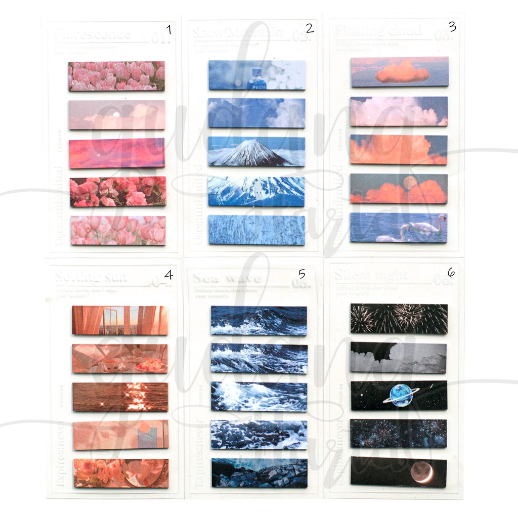 Jual Sticky Notes Nature Set Flower Sky Cloud Sea Memo DIY Scrapbook GH ...