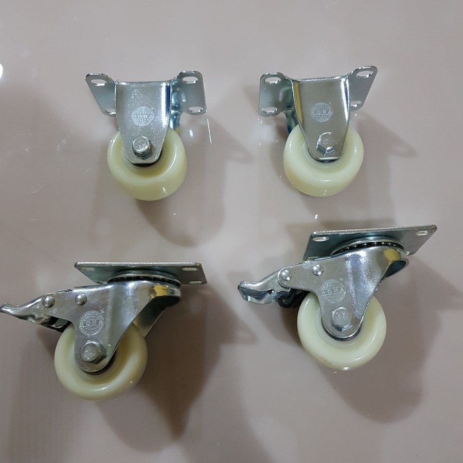 Jual Roda Rak Nilon Taiwan 2 inch (2muter+rem 2mati ) | Shopee Indonesia