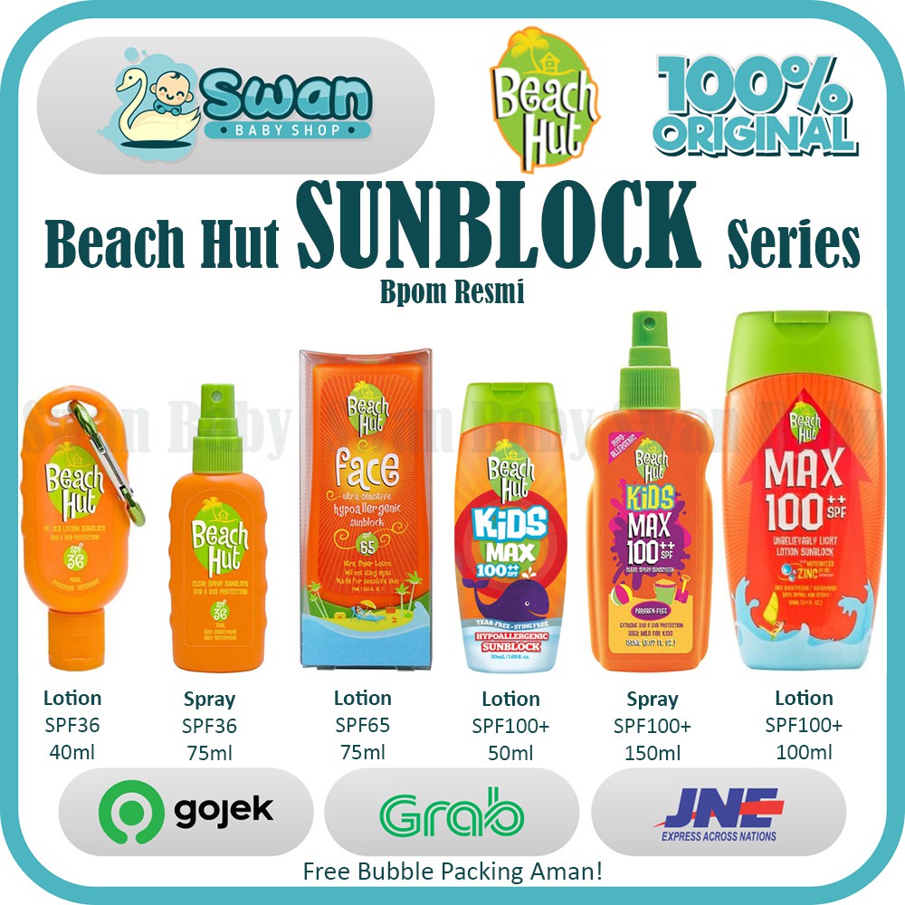 Jual Sunblock Anak & Dewasa Beach Hut | Sunscreen Wajah Badan Bahan ...