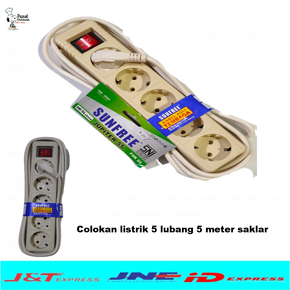 Jual Colokan listrik 5 lubang 5 meter saklar (READY STOK) | Shopee ...