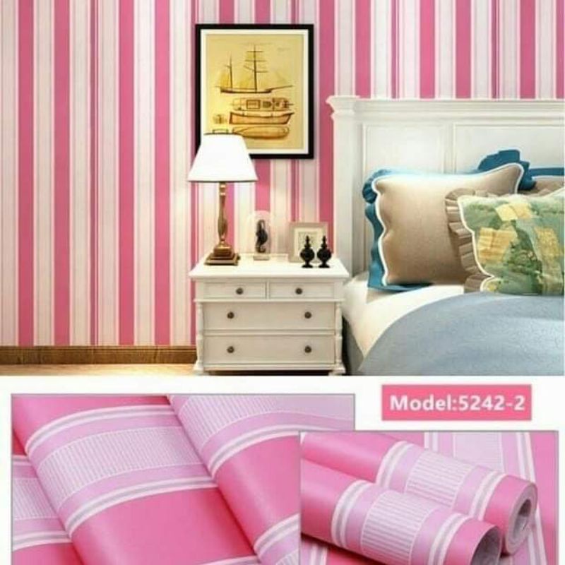 Jual wallpaper wall dinding pink salur | Shopee Indonesia
