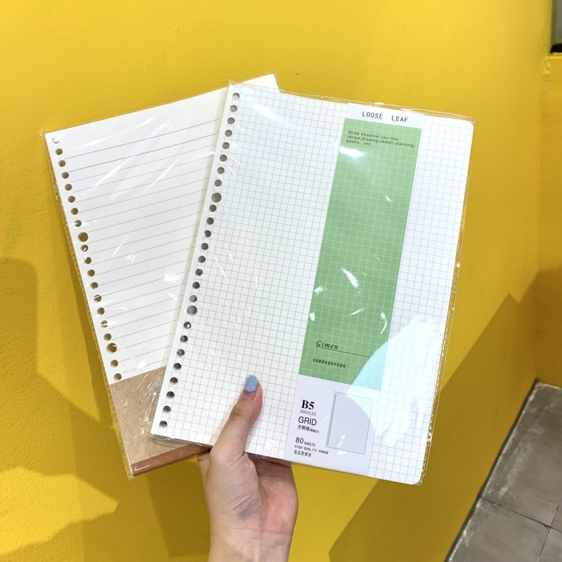 Jual JASTIP KKV Loose Leaf A5 B5 Grid / Lines Kertas Binder Gimen ...