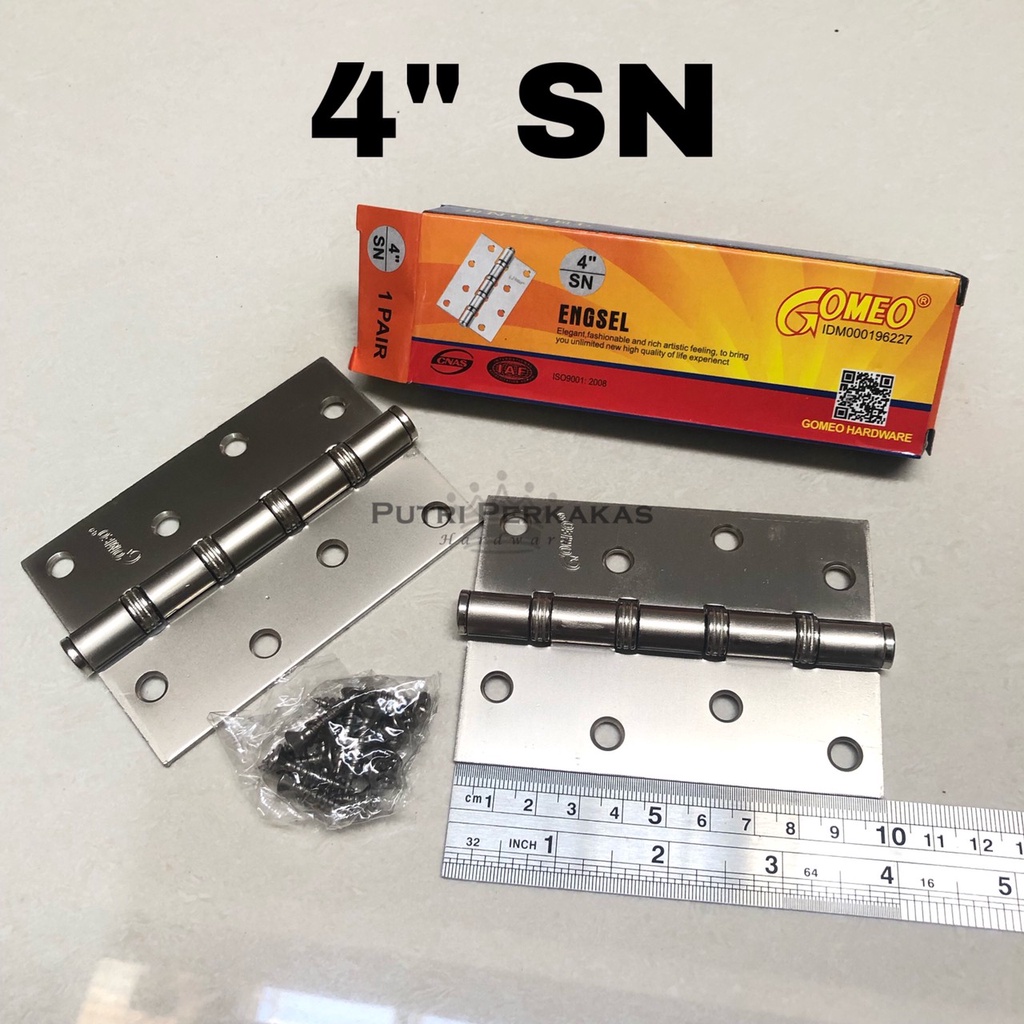 Jual Engsel Pintu Rumah Engsel Jendela Tebal Gomeo 4 inch SILVER ...