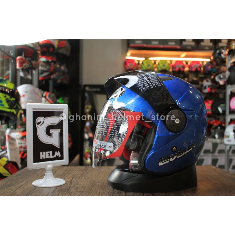 Jual KYT 2 VISION / KYT 2VISION Solid Helm Half Face Double Visor ...